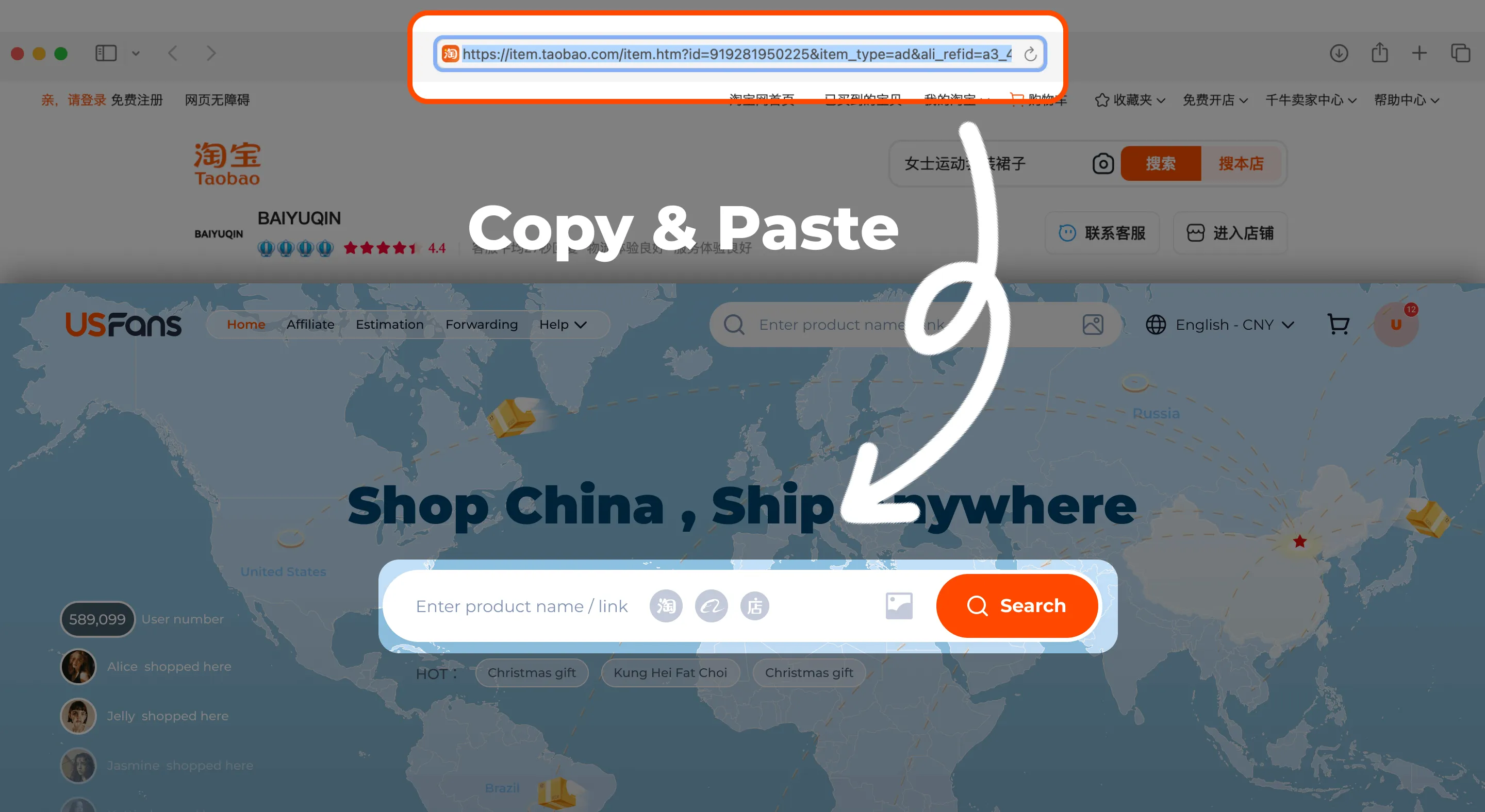 USFans: #1 Taobao/1688/Weidian Agent | Global Shipping from China